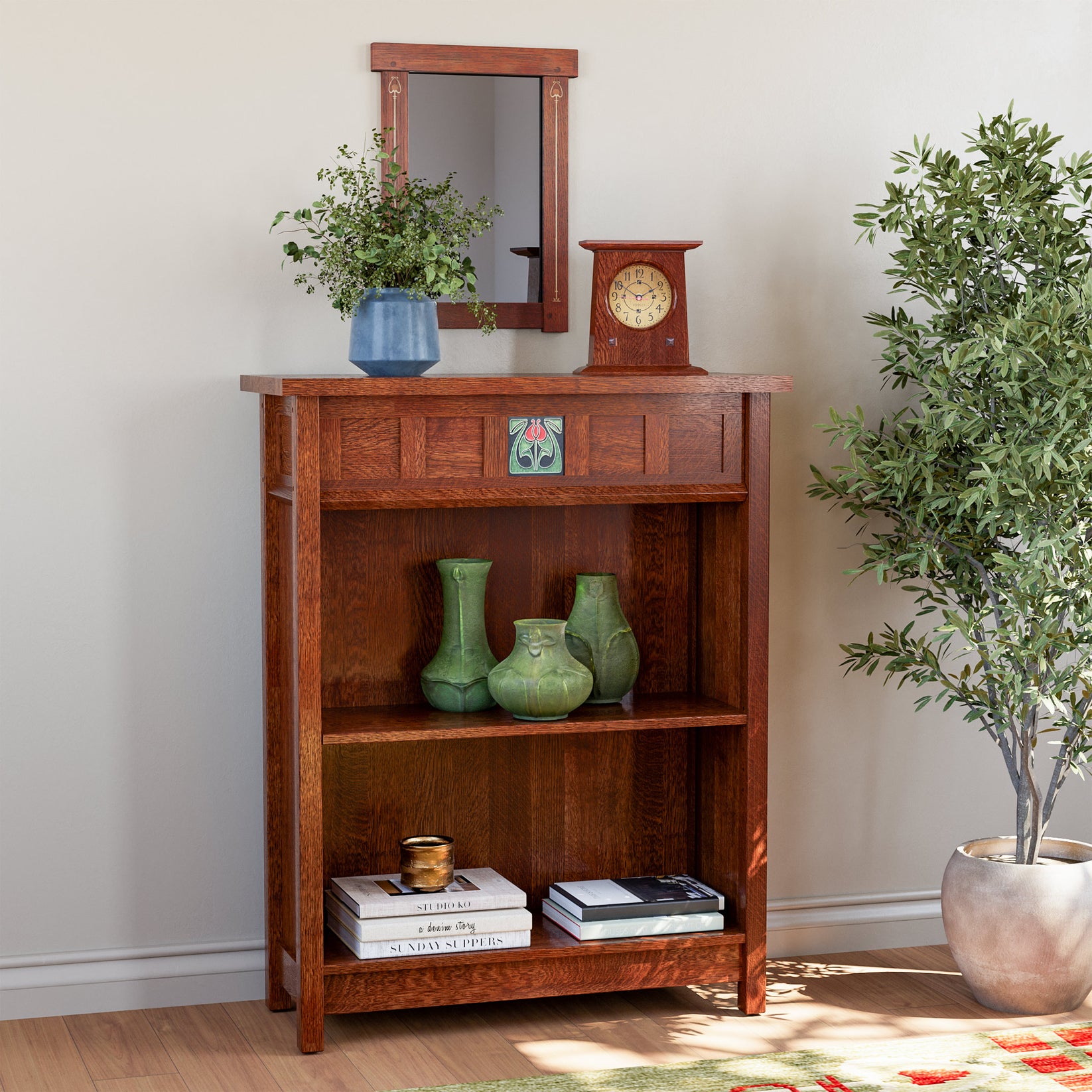 Floral Tile Bookcase AUTHORIZATION CODE – Stickley Brand