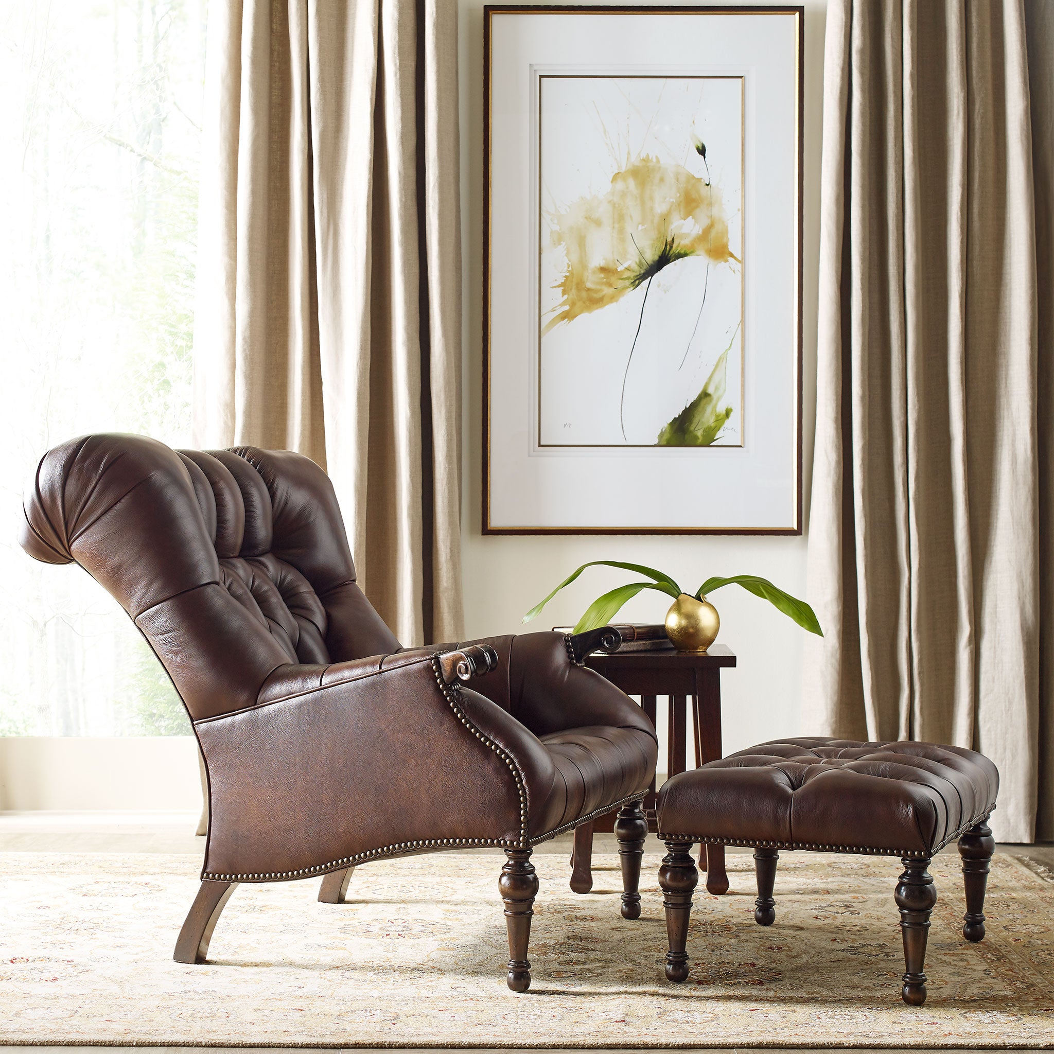 Leopold's Chair & Ottoman Set – Stickley Brand