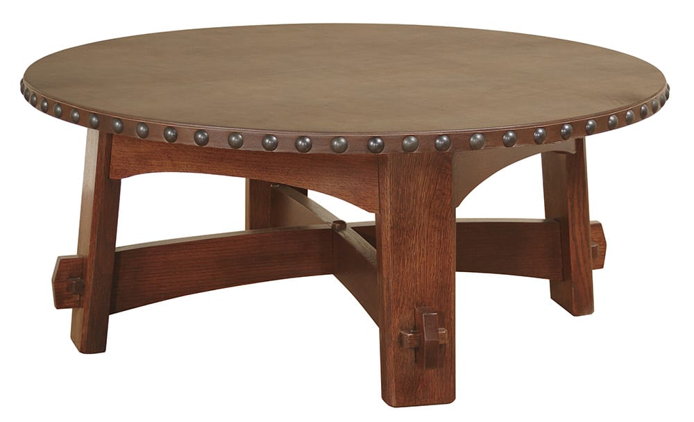 Commemorative Coffee Table with Swivel Leather Top – Stickley